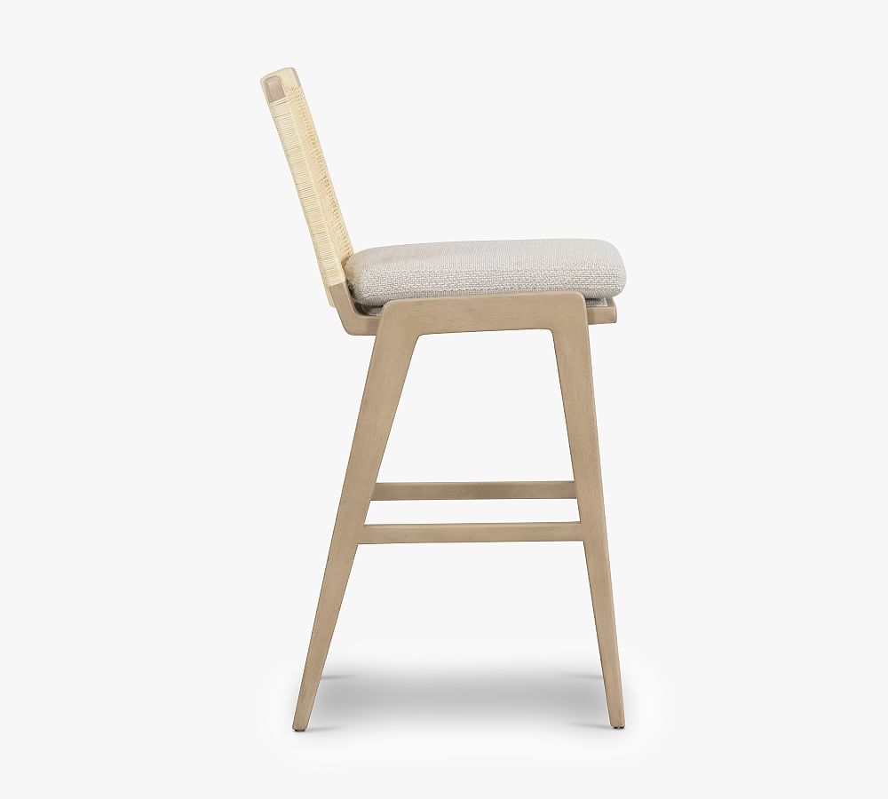 Fairway Upholstered Cane Bar & Counter Stools | Pottery Barn