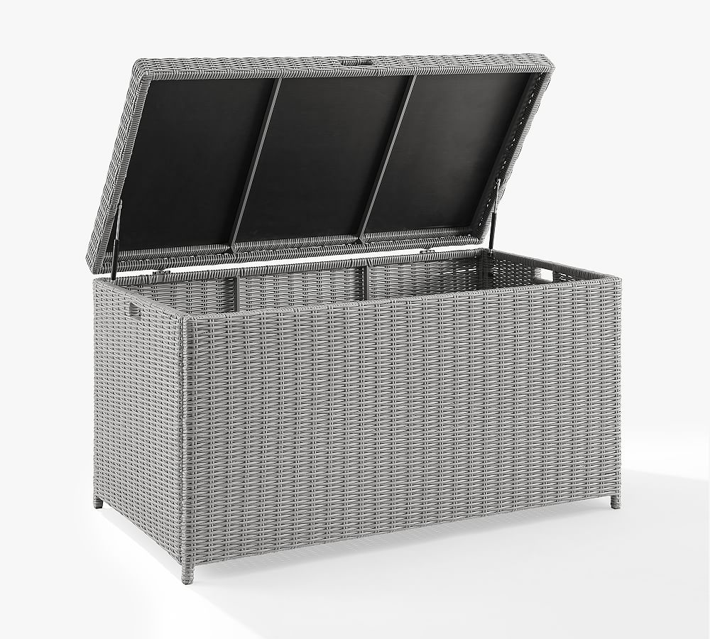 Jammie Outdoor Wicker Pool Storage Bin | Pottery Barn