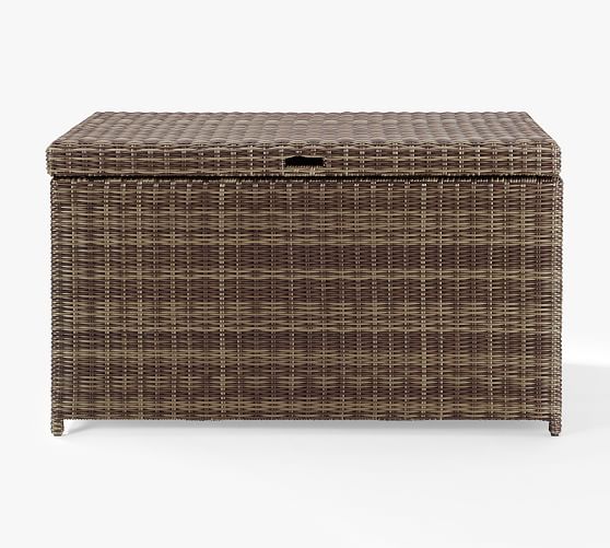 Jammie Outdoor Wicker Pool Storage Bin | Pottery Barn