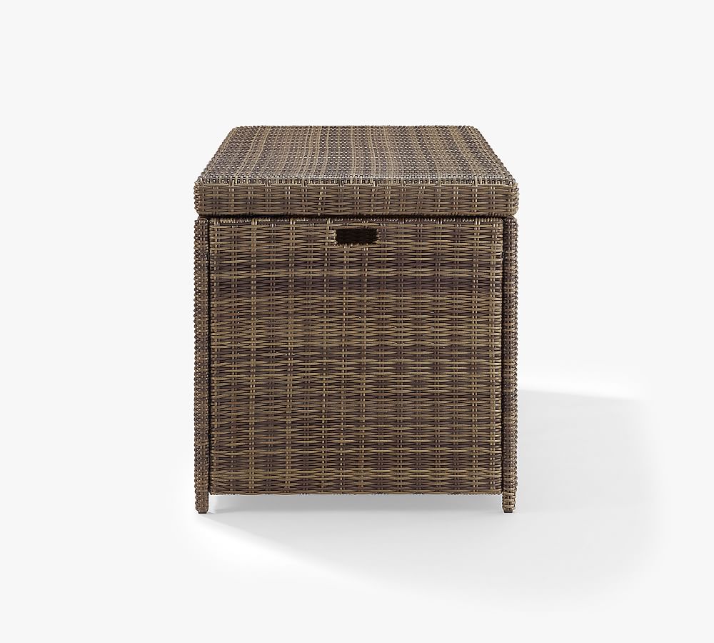 Jammie Outdoor Wicker Pool Storage Bin | Pottery Barn