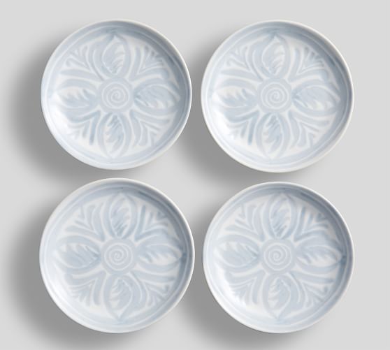 Chambray Tile Stoneware Appetizer Plates | Pottery Barn