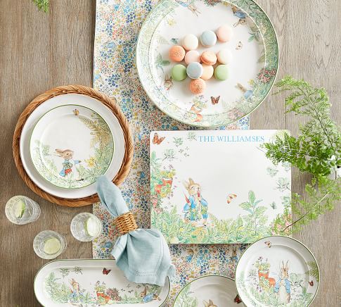 Peter Rabbit™ Bunny Stoneware Appetizer Plates - Set of 8 | Pottery Barn