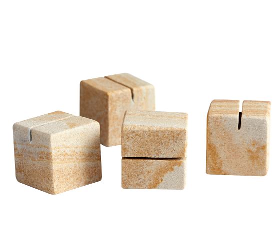 Mesa Handcrafted Sandstone Place Card Holders - Set of 4 | Pottery Barn