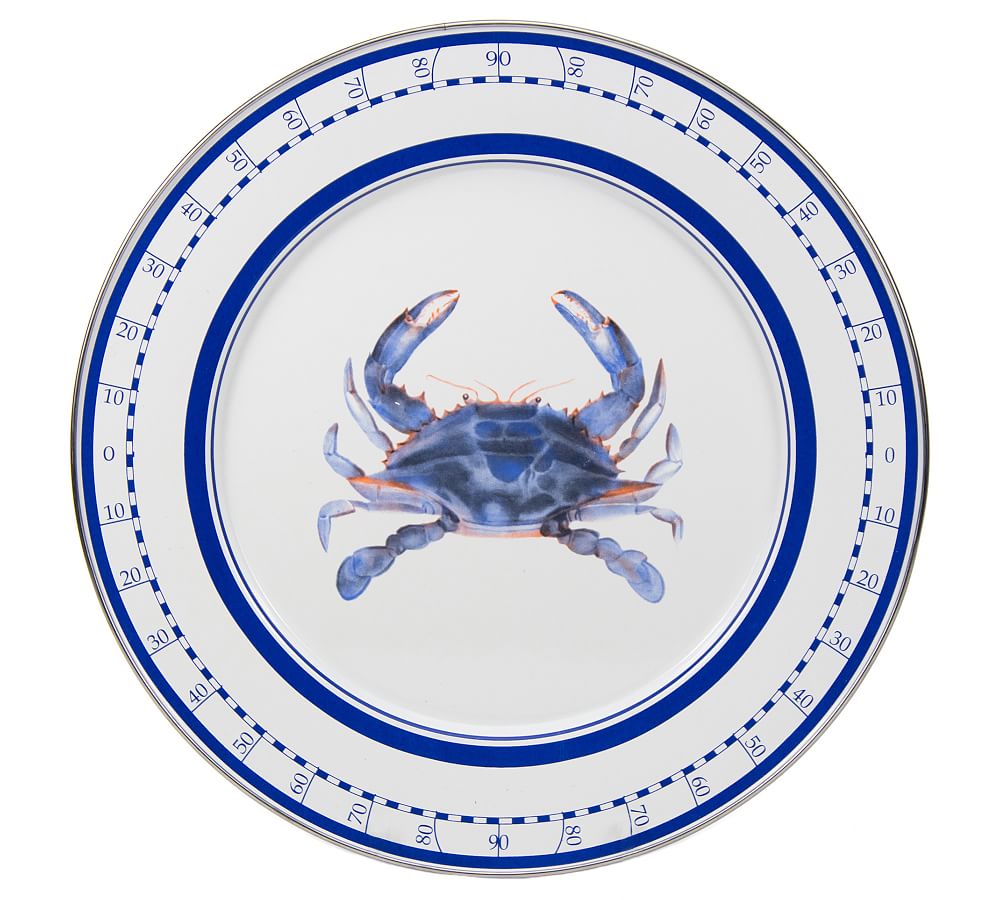 Golden Rabbit Blue Crab Enamel Collection | Pottery Barn