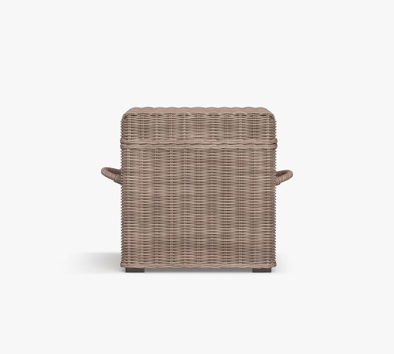 Torrey All-Weather Wicker Cube, Natural | Pottery Barn