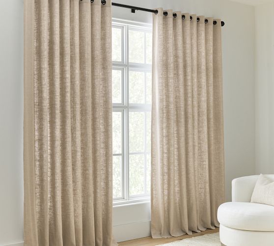 Emery Linen Grommet Light Filtering Curtain | Pottery Barn