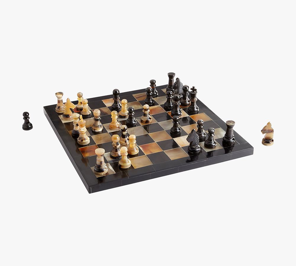 Handcrafted Horn Chess Board | Pottery Barn