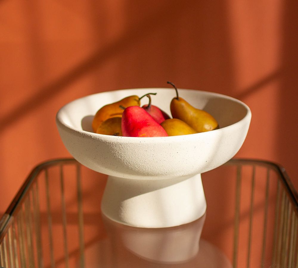 Modern Ceramic Footed Bowl | Pottery Barn