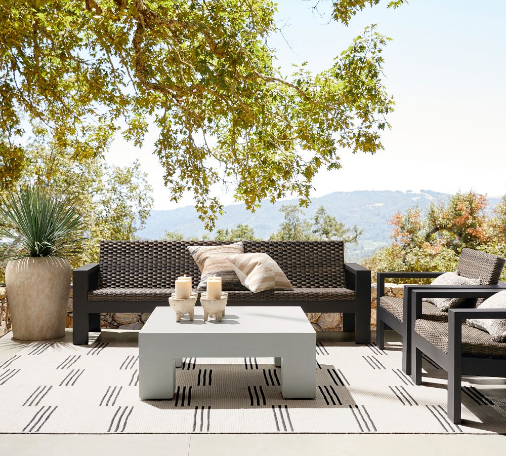 Pomona Indoor/Outdoor 40" Concrete Chunky Leg Coffee Table | Pottery Barn
