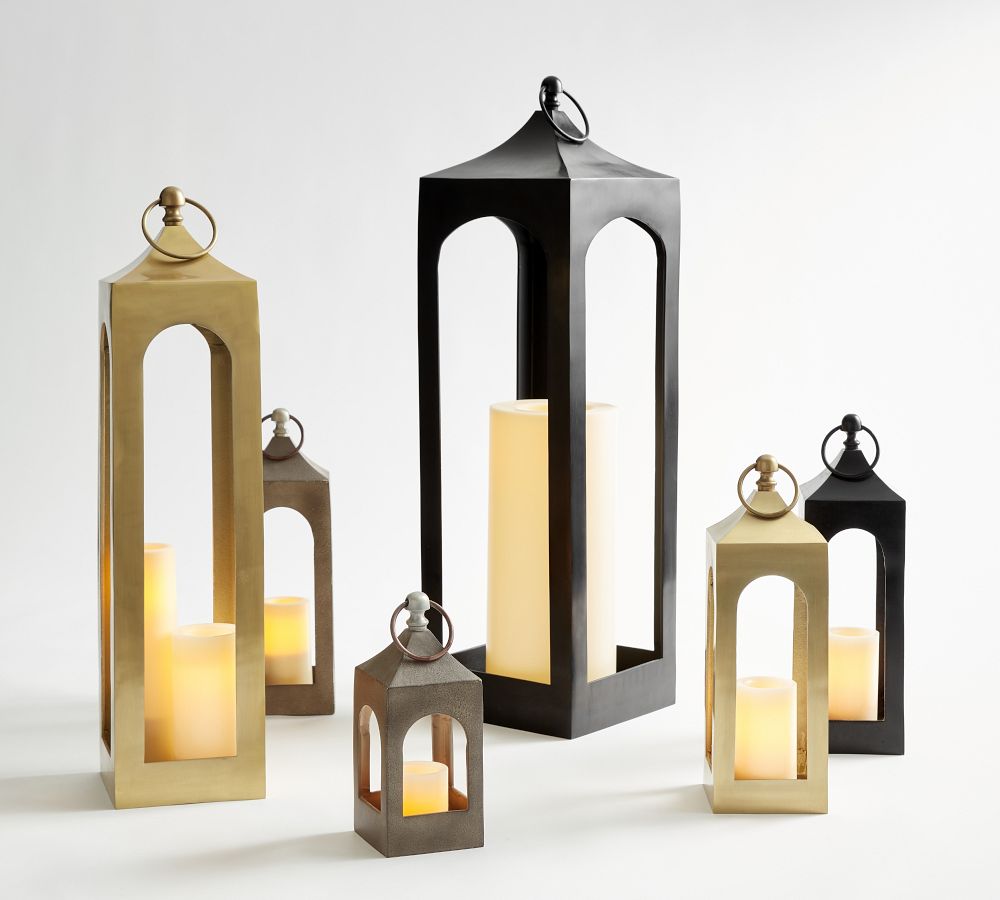 Caleb Handcrafted Metal Indoor/Outdoor Lanterns | Pottery Barn