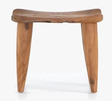 Zander Teak Outdoor Accent Stool | Pottery Barn