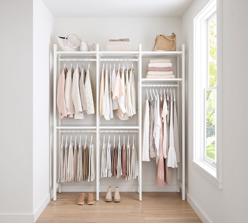 Essential Walk-In Closet by Hold Everything, 6' Complete Hanging System ...