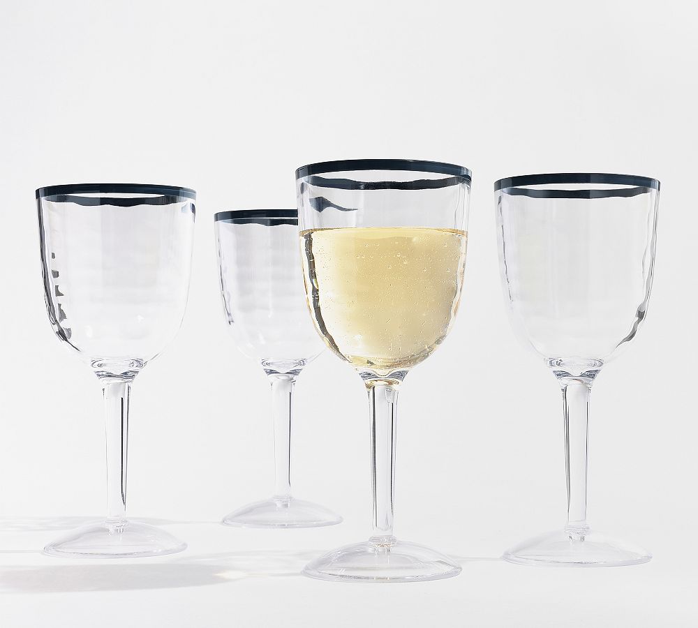 Stripe Rim Acrylic Goblets | Pottery Barn