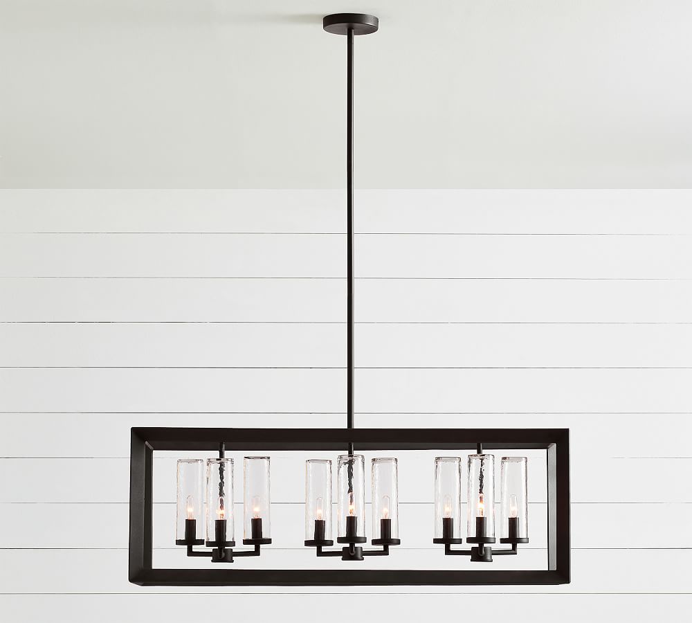 Sonora Clear Glass Linear Chandelier | Pottery Barn