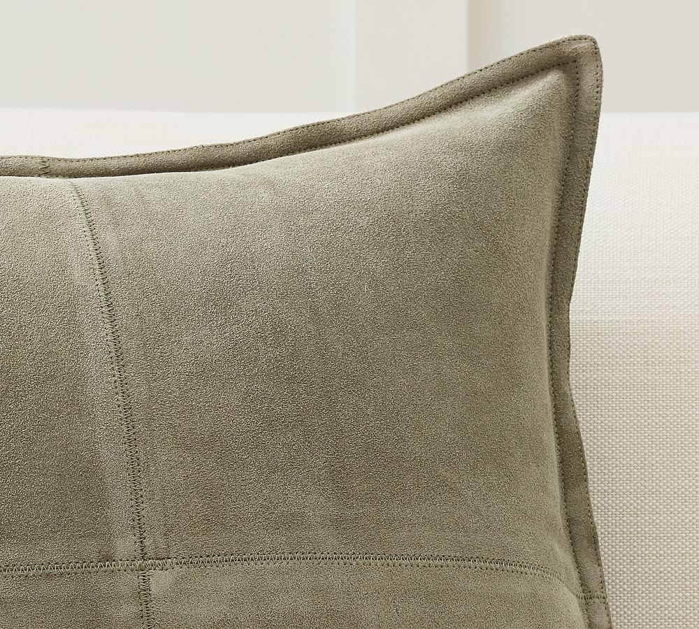 Pieced Suede Throw Pillow | Pottery Barn