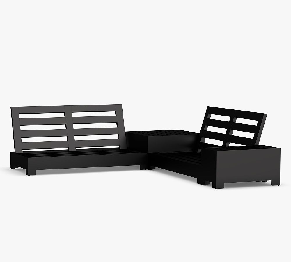 Malibu Metal 4-Piece Platform Outdoor Sectional Set | Pottery Barn
