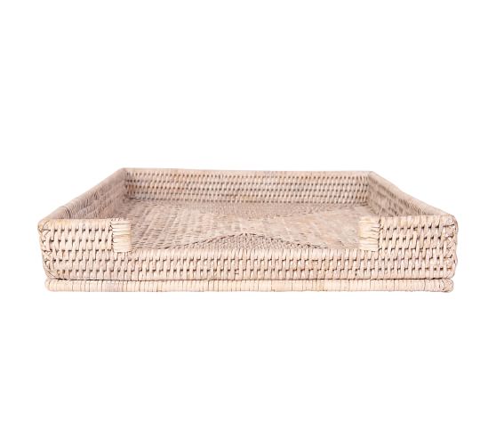 Tava Handwoven Rattan Office Paper Tray | Pottery Barn