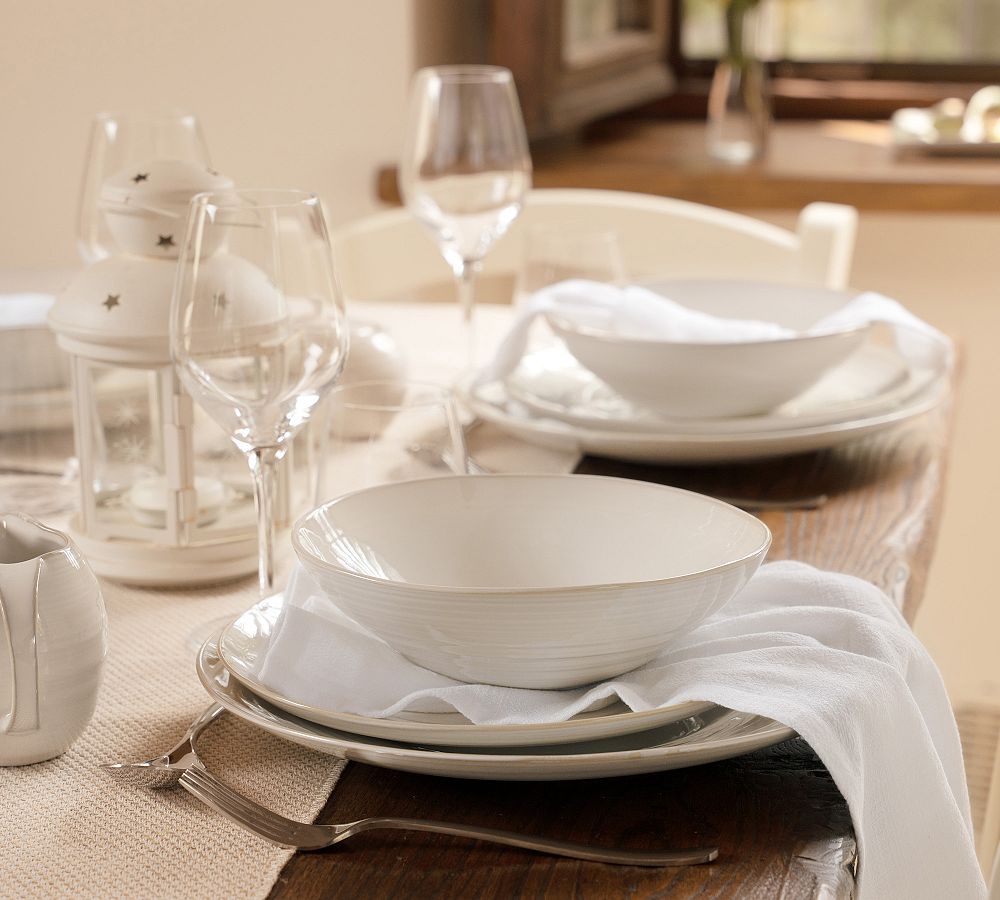 Neree Reactive Glaze 16-Piece Dinnerware Set With Double Bowls ...