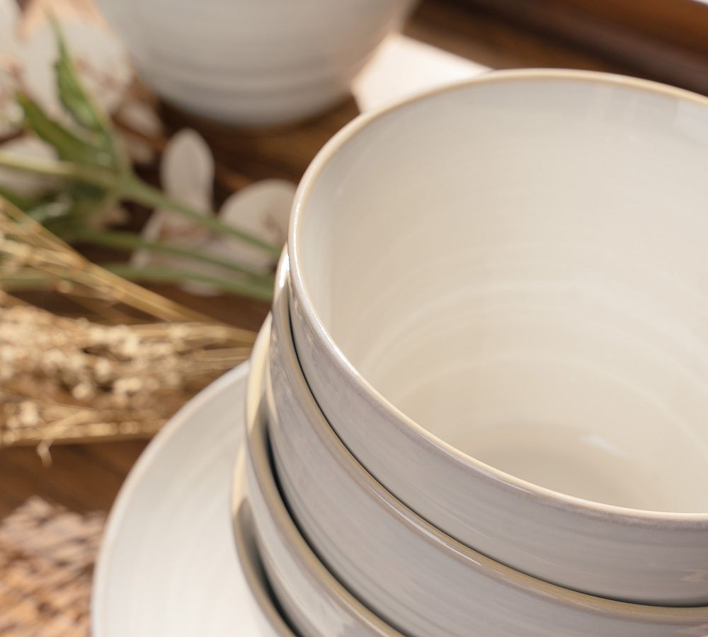 Neree Reactive Glaze 16-Piece Dinnerware Set With Double Bowls ...