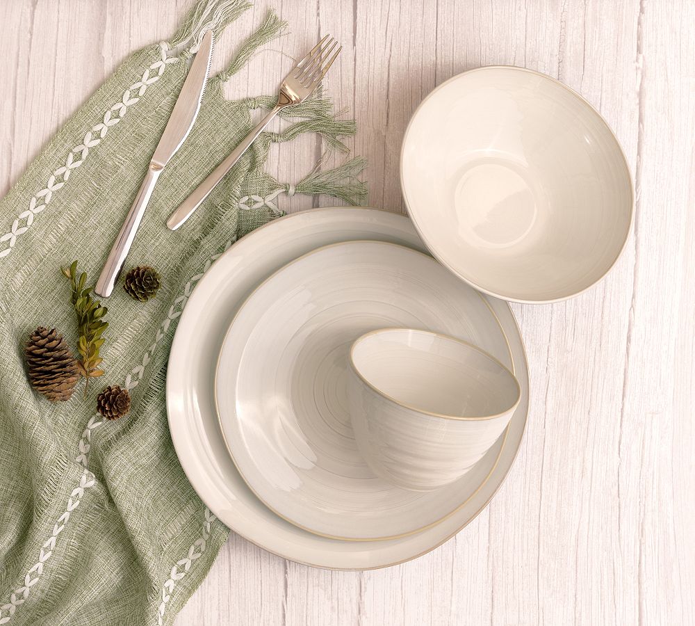 Neree Reactive Glaze 16-Piece Dinnerware Set With Double Bowls ...