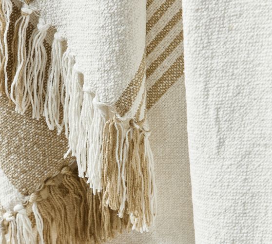 Modern Farmhouse Handwoven Striped Throw Blanket | Pottery Barn
