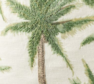 Palm Tree Embroidered Throw Pillow | Pottery Barn
