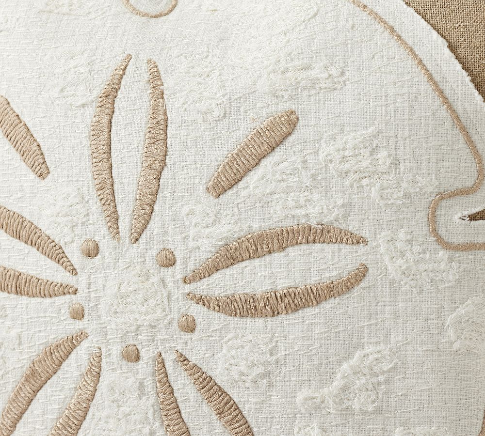 Sand Dollar Applique Throw Pillow | Pottery Barn