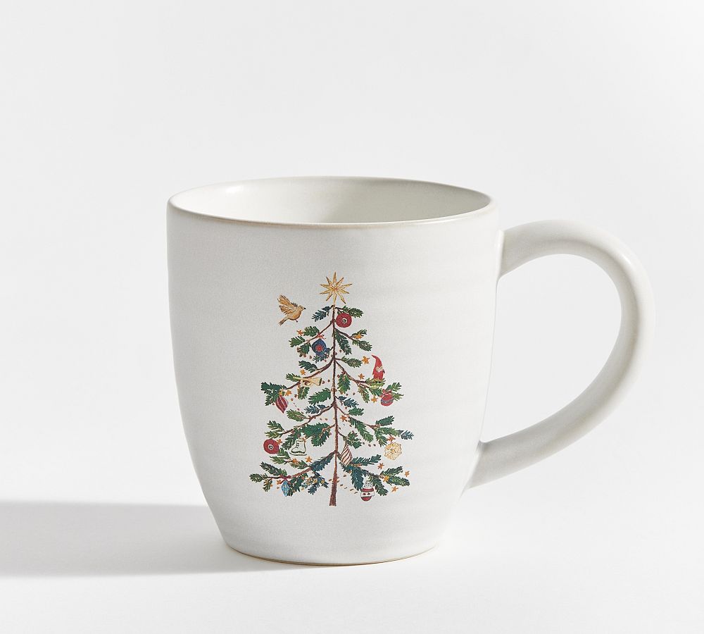Christmas in the Country Stoneware Mugs - Set of 4 | Pottery Barn