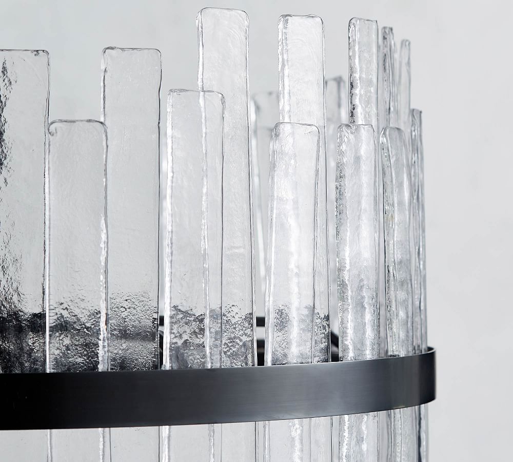 Sander Staggered Glass Round Chandelier | Pottery Barn