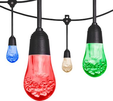 Solar Powered Color-Changing Outdoor LED String Lights | Pottery Barn