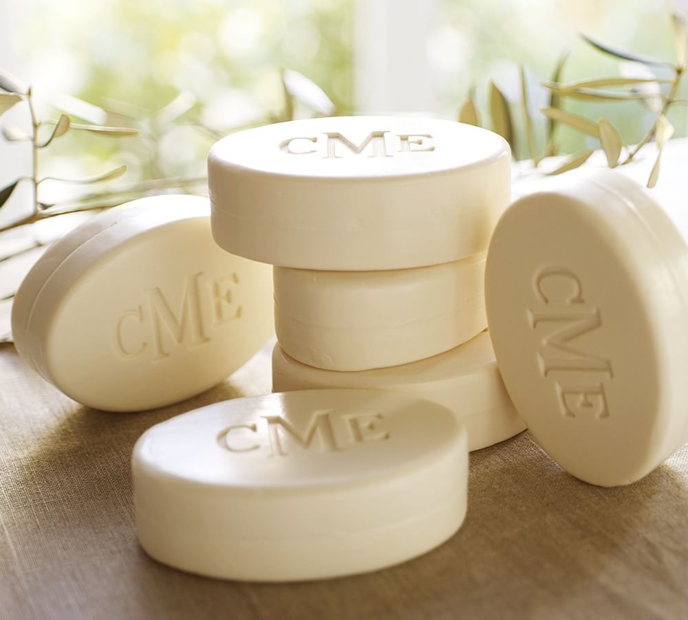 Monogrammed Paperwhite Oval Soap Set | Pottery Barn