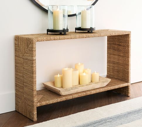 Malibu Rectangular Woven Grand Coffee Table | Pottery Barn