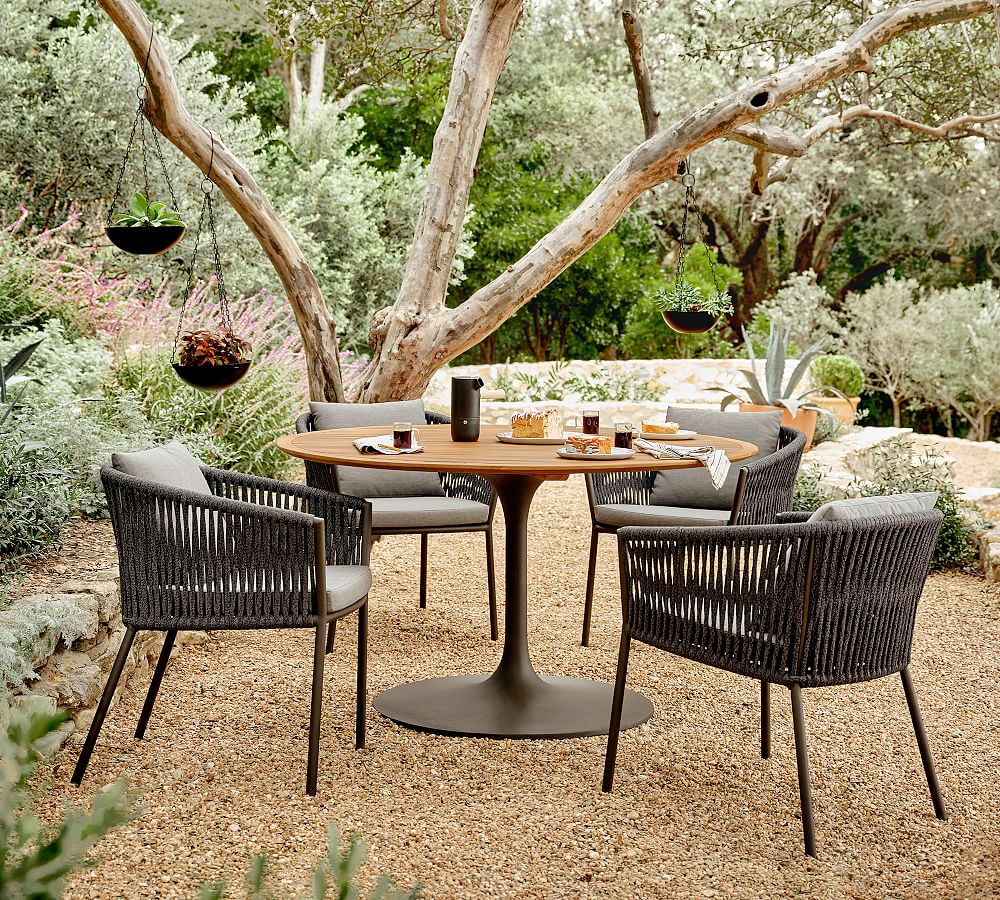 Nami FSC® Teak Round Outdoor Dining Table | Pottery Barn