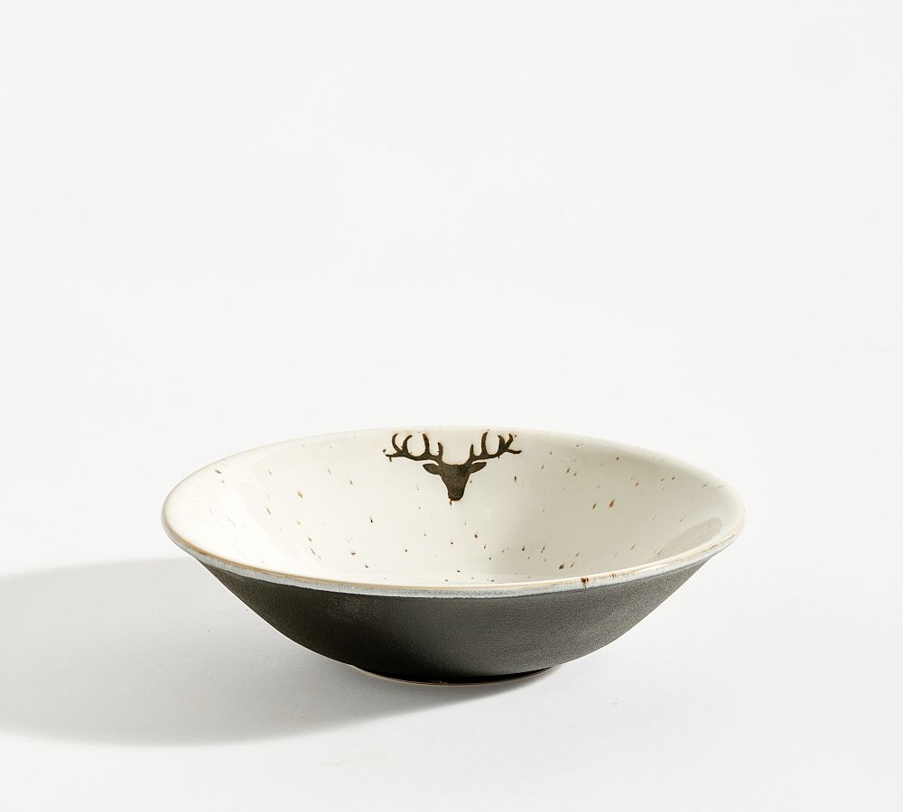 Rustic Reindeer Stoneware Bowls - Set of 4 | Pottery Barn
