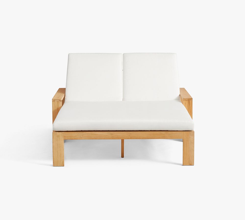 Malibu FSC® Teak Double Outdoor Chaise | Pottery Barn