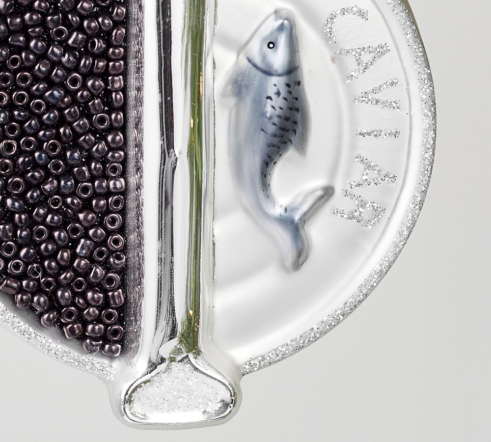 Champagne & Caviar Glass Ornaments | Pottery Barn