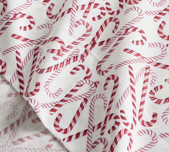 Candy Canes Percale Sheet Set | Pottery Barn