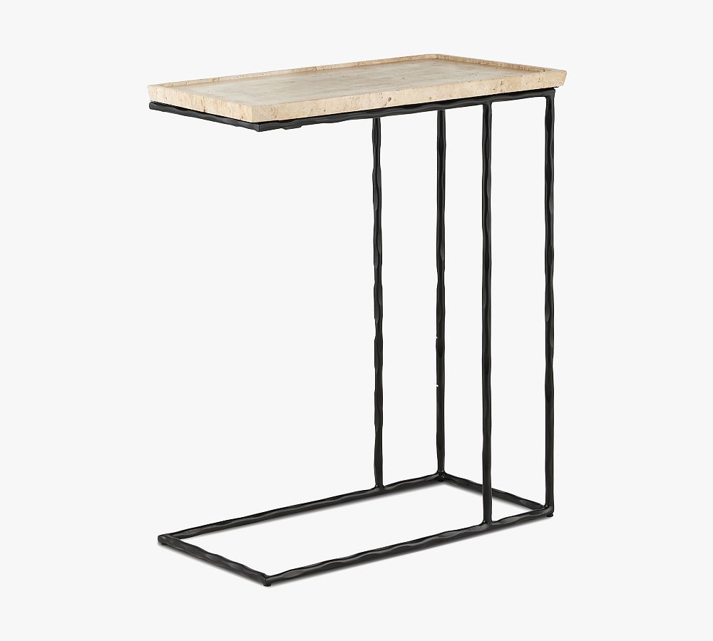 Tate Rectangular Marble C-Table | Pottery Barn