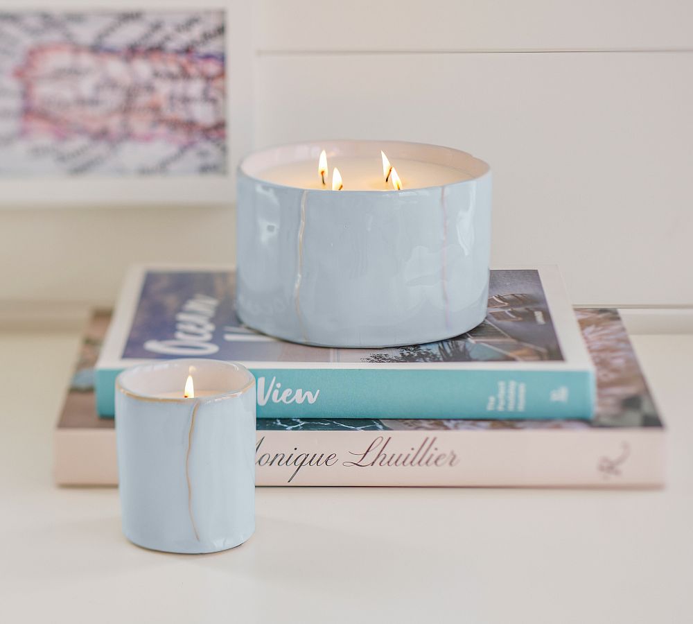 Textured Petal Candle - Bergamot & Oakmoss | Pottery Barn