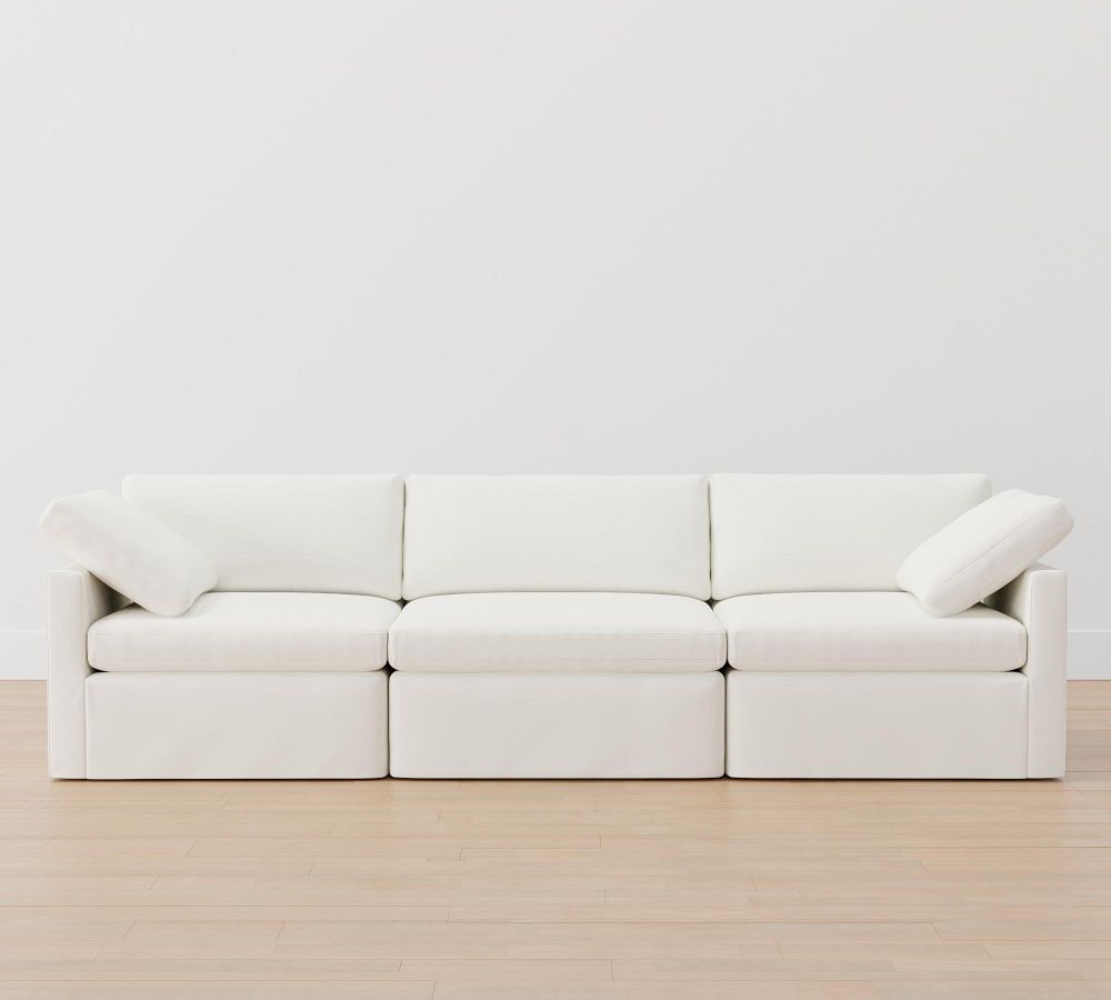 Dream Square Slim Arm Slipcovered Modular Sofa | Pottery Barn