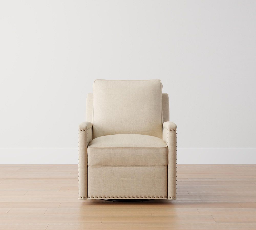 Tyler Square Arm Upholstered Power Swivel Glider Recliner | Pottery Barn