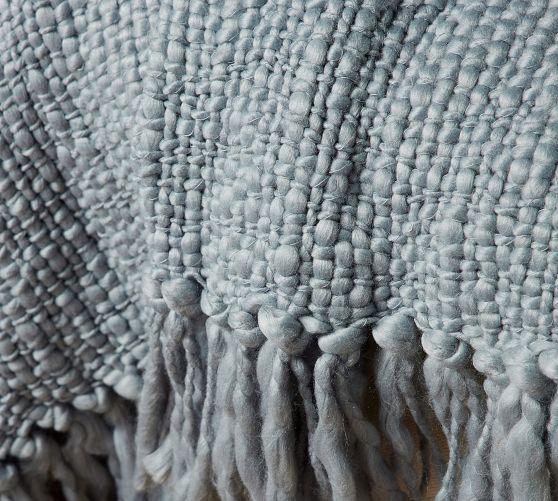Textured Basketweave Knit Throw Blanket | Pottery Barn