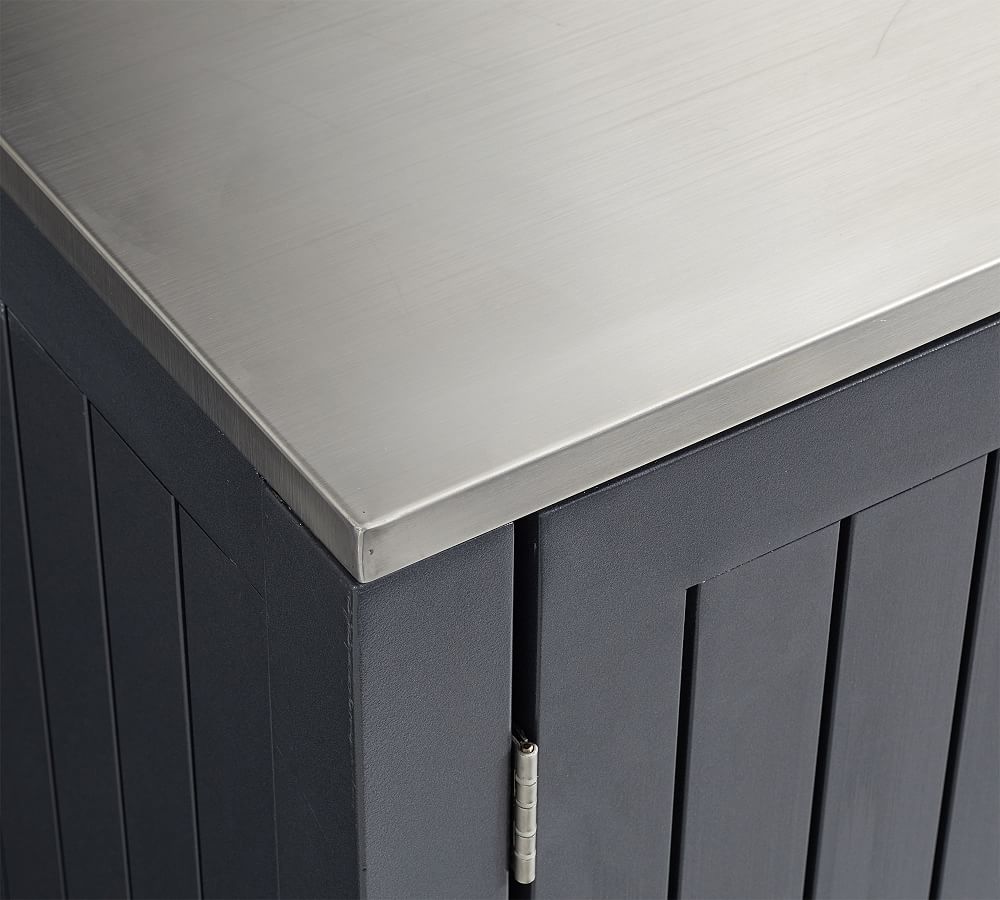Indio Metal Outdoor Kitchen Two-Drawer & Single-Door Cabinet | Pottery Barn