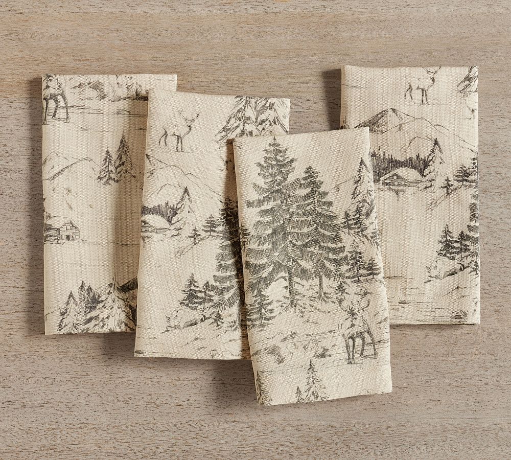 Rustic Forest Cotton/Linen Napkins - Set of 4 | Pottery Barn