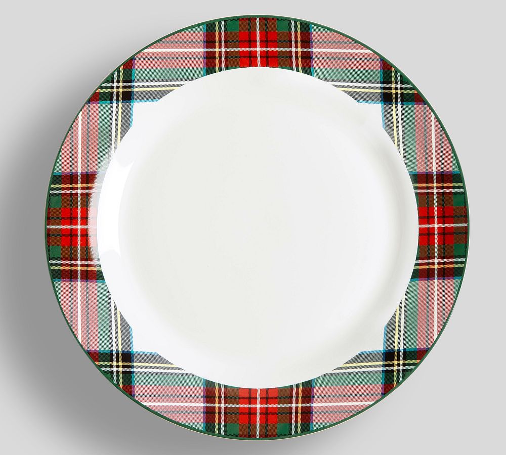 Stewart Plaid Stoneware Dinner Plates - Set of 4 | Pottery Barn