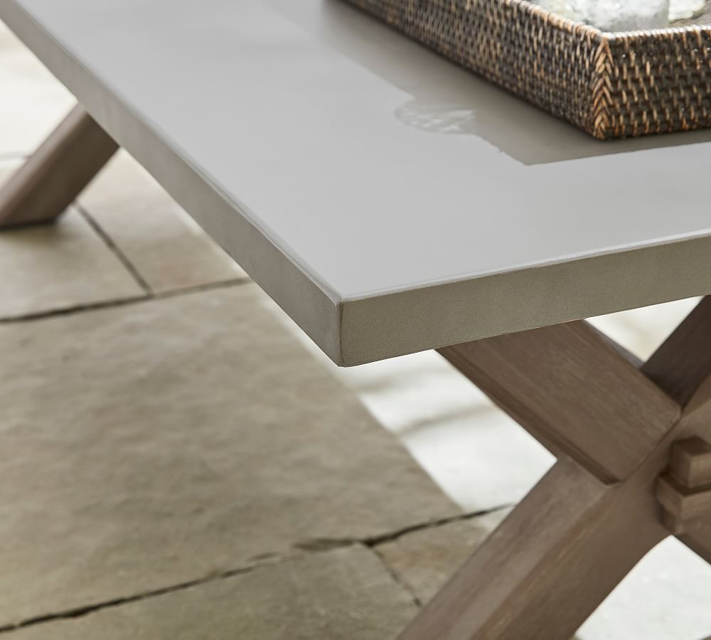 Abbott Concrete & FSC® Acacia Rectangular Outdoor Coffee Table ...