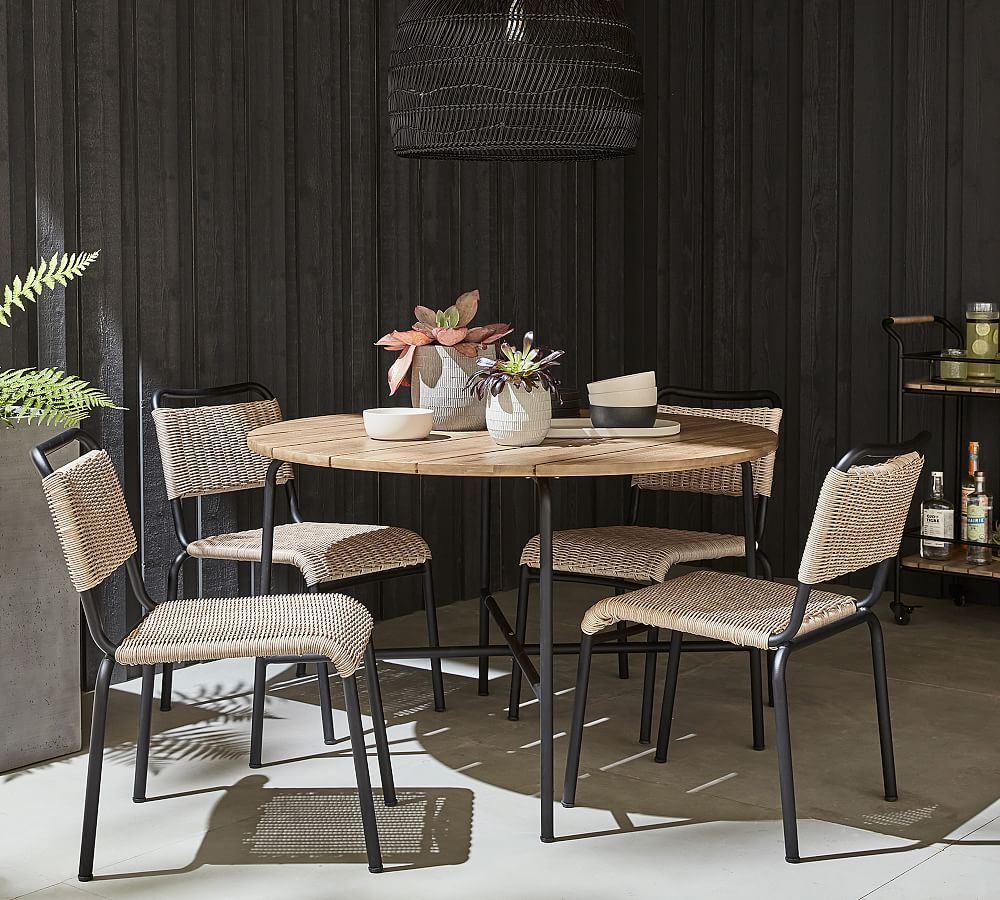 Tulum Wicker Patio Stacking Outdoor Dining Chair | Pottery Barn