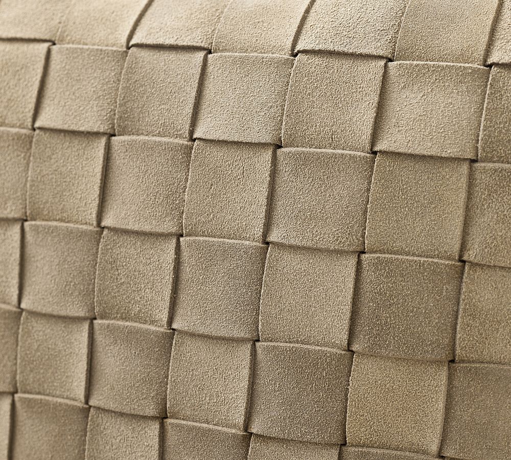 Basketweave Suede Throw Pillow | Pottery Barn