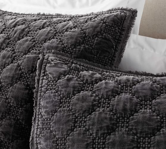 Velvet Lattice Quilted Pillow Shams | Pottery Barn