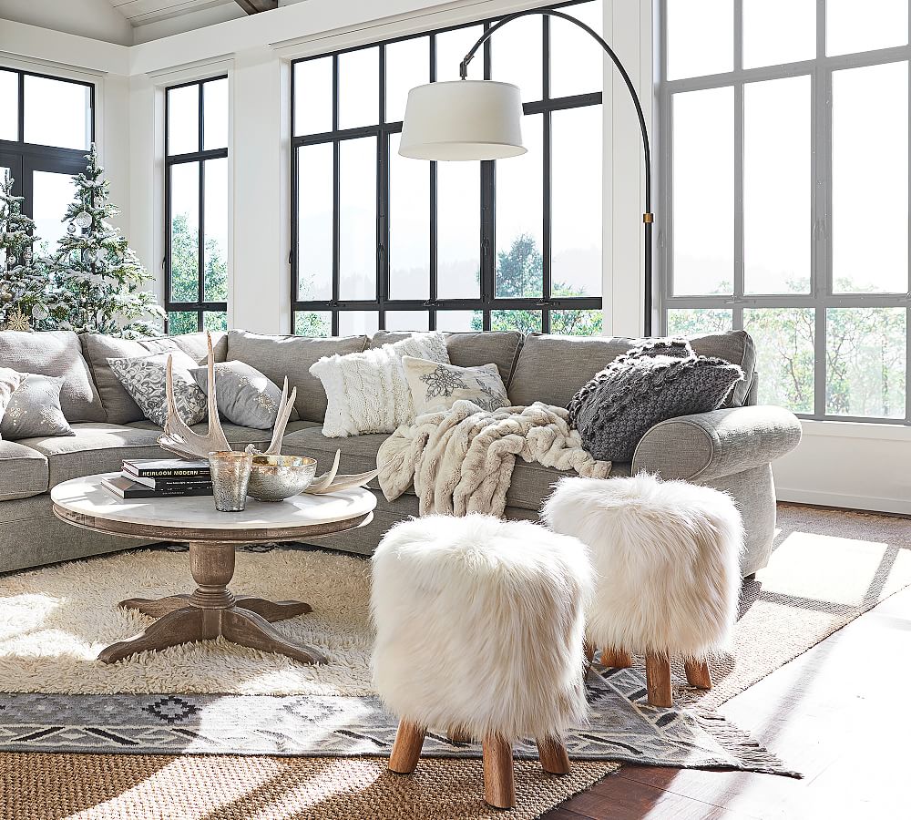 Mongolian Faux Fur Stool | Pottery Barn